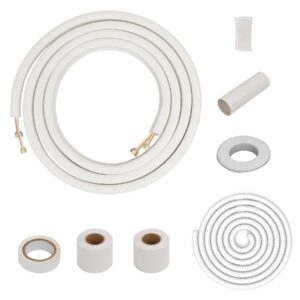 air jade 33 ft. insulated copper pipes 1/4 & 3/8 inch mini split line set for ductless air conditioner, heat pump system