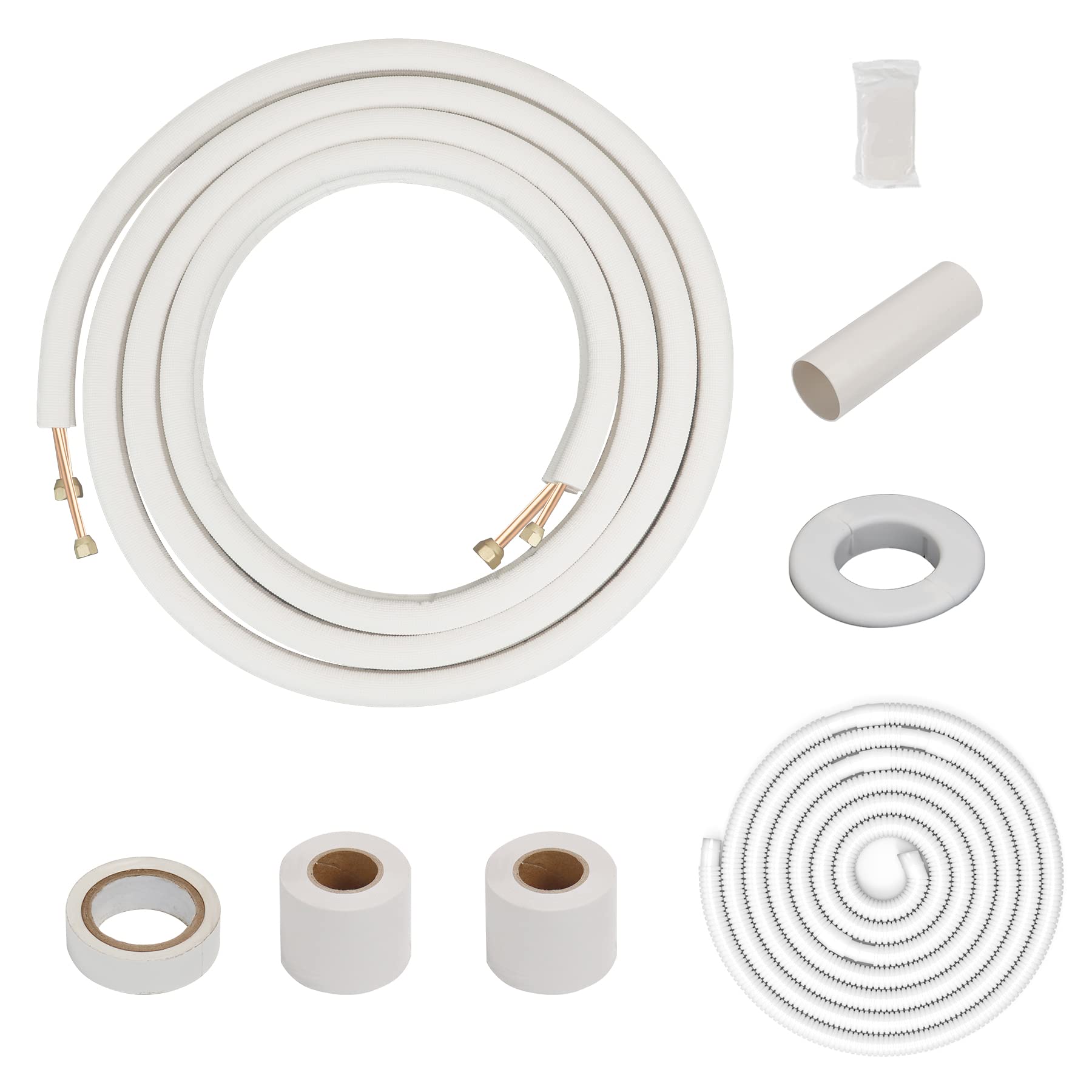 Air Jade 33 ft. Insulated Copper Pipes 1/4 & 3/8 inch Mini Split Line Set for Ductless Air Conditioner, Heat Pump System