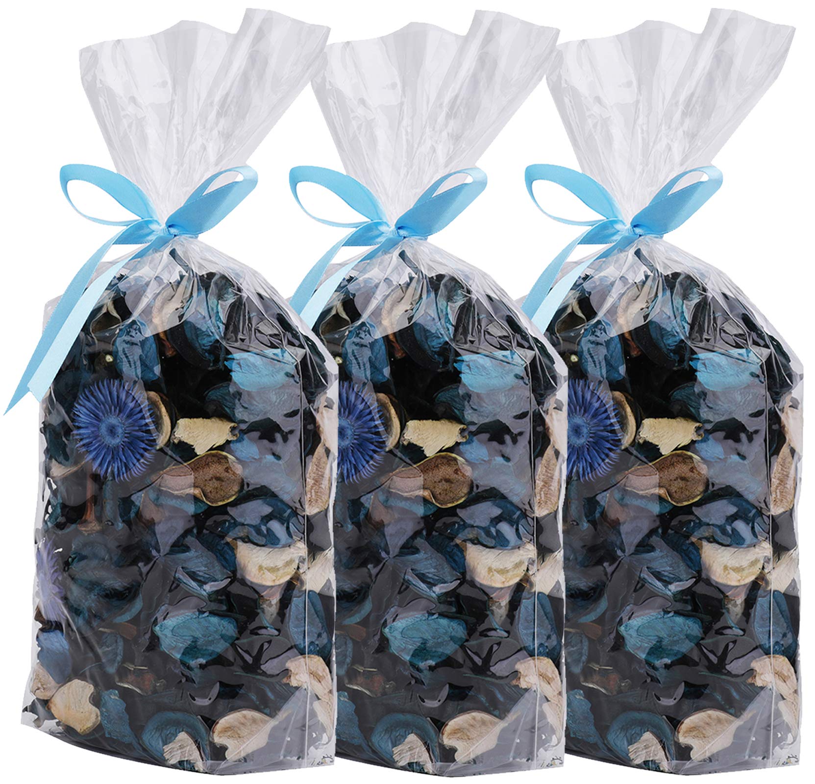 Yesland 3 Pack Potpourri Bag, Ocean Scent Fresh Perfume Sachet of Dried Flower Petals, Perfect Bowl and Vase Decorative Filler for Home & Office, 5oz (Blue)