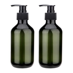 sdoot green pump bottle 2 pack, 10oz shampoo pump bottle plastic pump dispenser bottle squeeze containers for shampoo lotion body wash