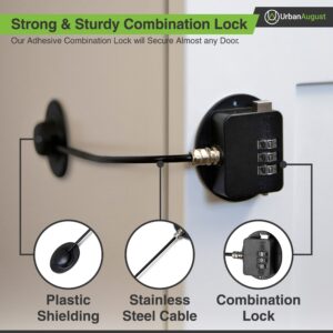 Urban August Adhesive Combination Lock – Childproofing & Baby Safety, Heat Resistance, Easy to Install with Heavy Duty 3M Adhesive Tape, Best for Cabinets, Drawers, Doors & refrigerators (One)