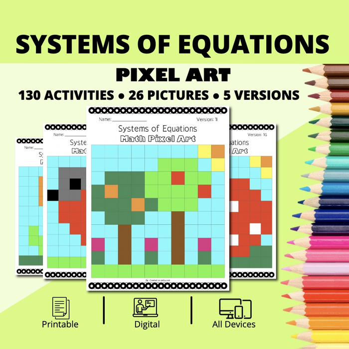 Spring: Systems of Equations Pixel Art