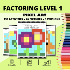 spring: algebra factoring level 1 pixel art