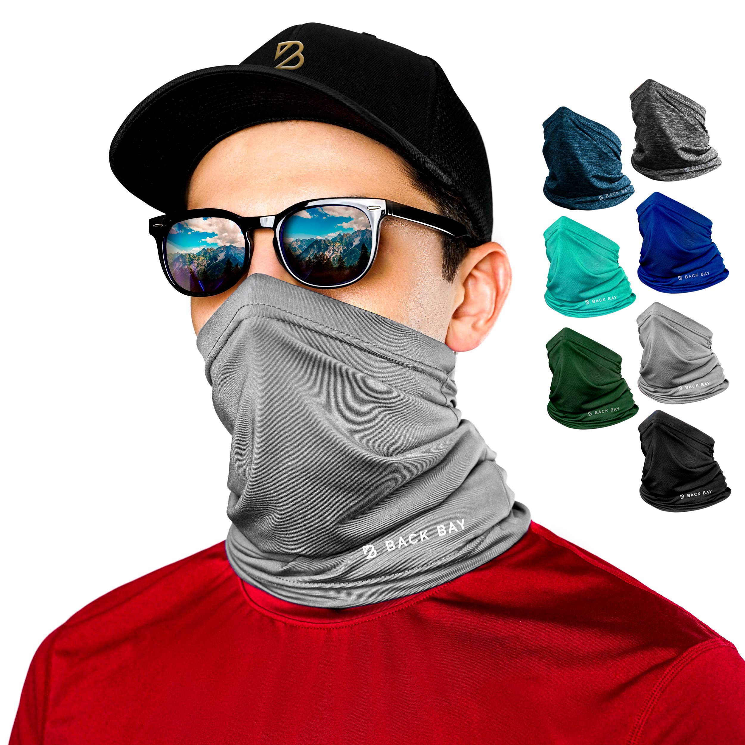 Back Bay Cooling Summer Neck Gaiter with UPF30 UV Sun Protection, Breathable Workout Gator Face Mask