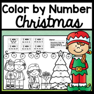 color by number for christmas {4 pages!} {coloring pages for numbers 1-25, 25-50, 50-75, 75-100}