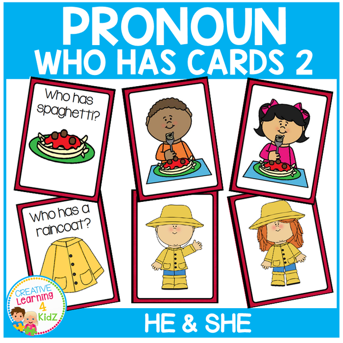 Pronoun Who Has Cards Set 2 He & She