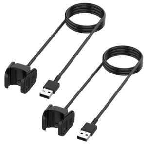 kissmart charger for fitbit charge 4, replacement usb charging cable cord dock adapter for fitbit charge 4 fitness wristband (2pack, 1m/3.3ft)