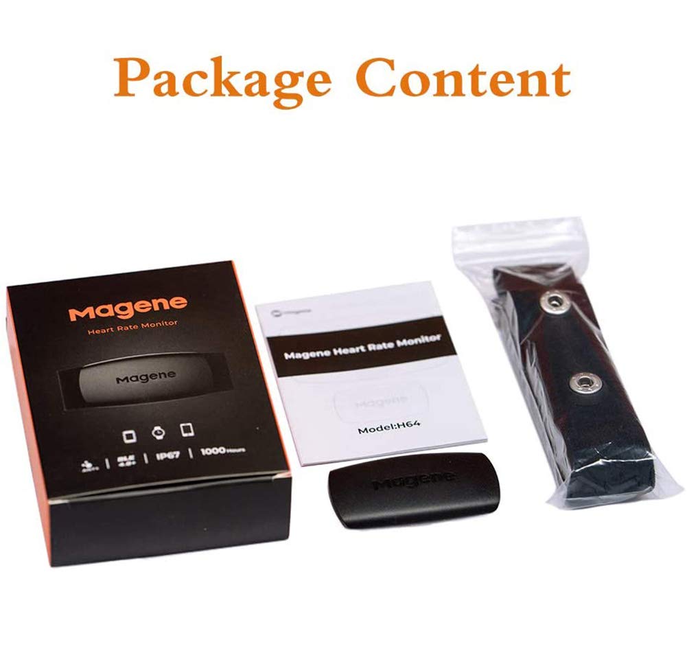 Magene Heart Rate Monitor, Heart Rate Sensor Chest Strap, Protocol ANT+/Bluetooth, Compatible with iOS/Android APPs