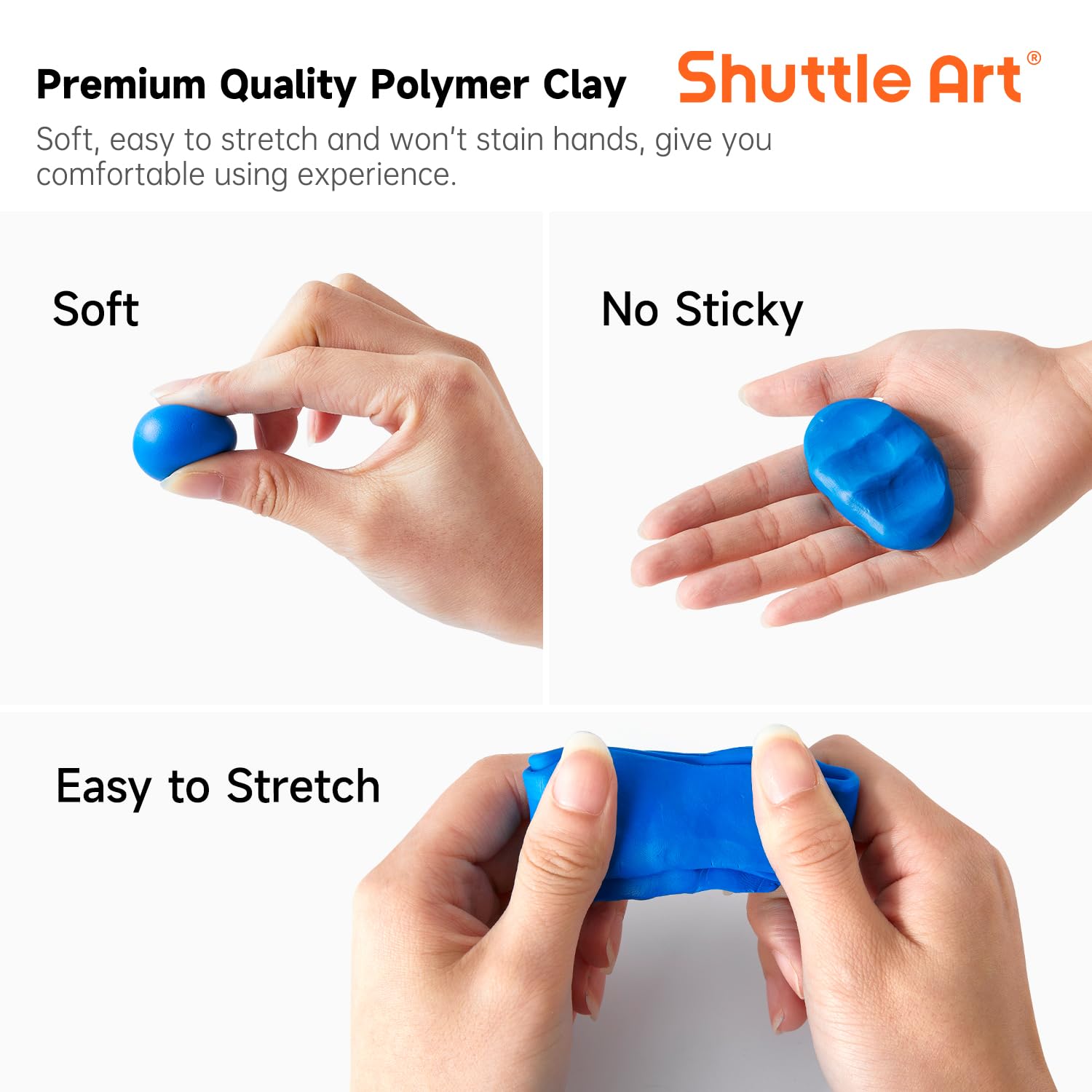 Polymer Clay, Shuttle Art 57 Colors Oven Bake Modeling Clay, Creative Clay Kit with 19 Clay Tools and 10 Kinds of Accessories, Non-Toxic, Non-Sticky, Ideal DIY Art Craft Clay Gift for Kids Adults…