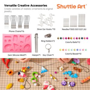 Polymer Clay, Shuttle Art 57 Colors Oven Bake Modeling Clay, Creative Clay Kit with 19 Clay Tools and 10 Kinds of Accessories, Non-Toxic, Non-Sticky, Ideal DIY Art Craft Clay Gift for Kids Adults…