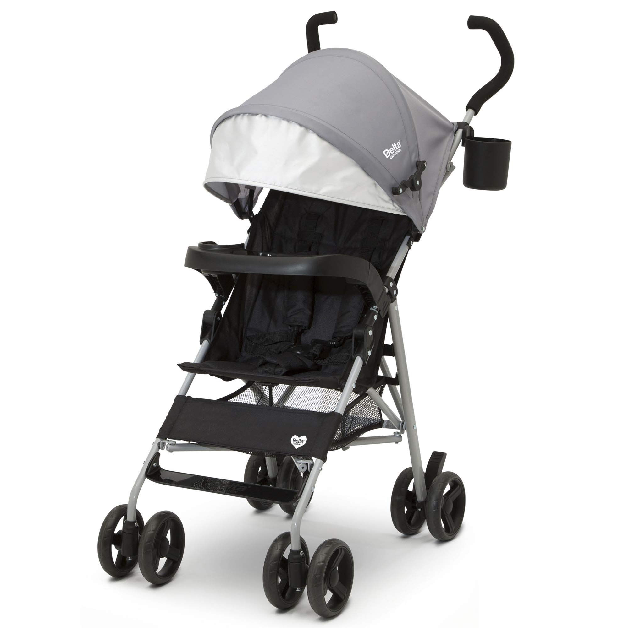 Delta Children 365 Lightweight Stroller - Extremely Lightweight Stroller - Weighs Only 12 lbs. - Ideal for Travel or Everyday Use, Grey