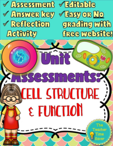 cells interactive notebook- quiz and test