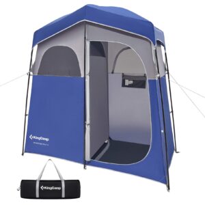 kingcamp oversize 2 persons outdoor easy up portable dressing changing room shower privacy shelter tent, blue/grey