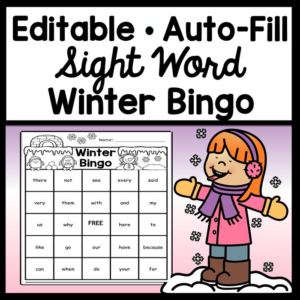 bingo cards for winter- editable with auto-fill! {35 bingo cards!}