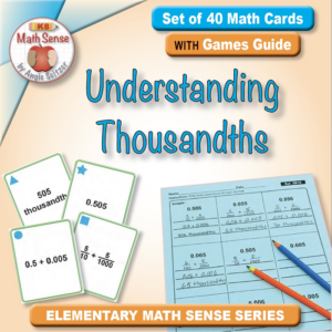 understanding thousandths: 40 math cards with games guide 5b16