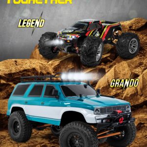 LAEGENDARY RC Crawler - 4x4 Offroad Crawler Remote Control Truck for Adults - RC Rock Crawler, Fast Speed, Electric, Hobby Grade Car - 1:10 Scale, Brushed, Blue - Green