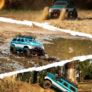 LAEGENDARY RC Crawler - 4x4 Offroad Crawler Remote Control Truck for Adults - RC Rock Crawler, Fast Speed, Electric, Hobby Grade Car - 1:10 Scale, Brushed, Blue - Green