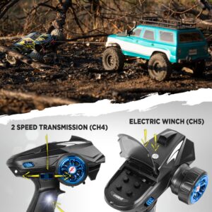 LAEGENDARY RC Crawler - 4x4 Offroad Crawler Remote Control Truck for Adults - RC Rock Crawler, Fast Speed, Electric, Hobby Grade Car - 1:10 Scale, Brushed, Blue - Green