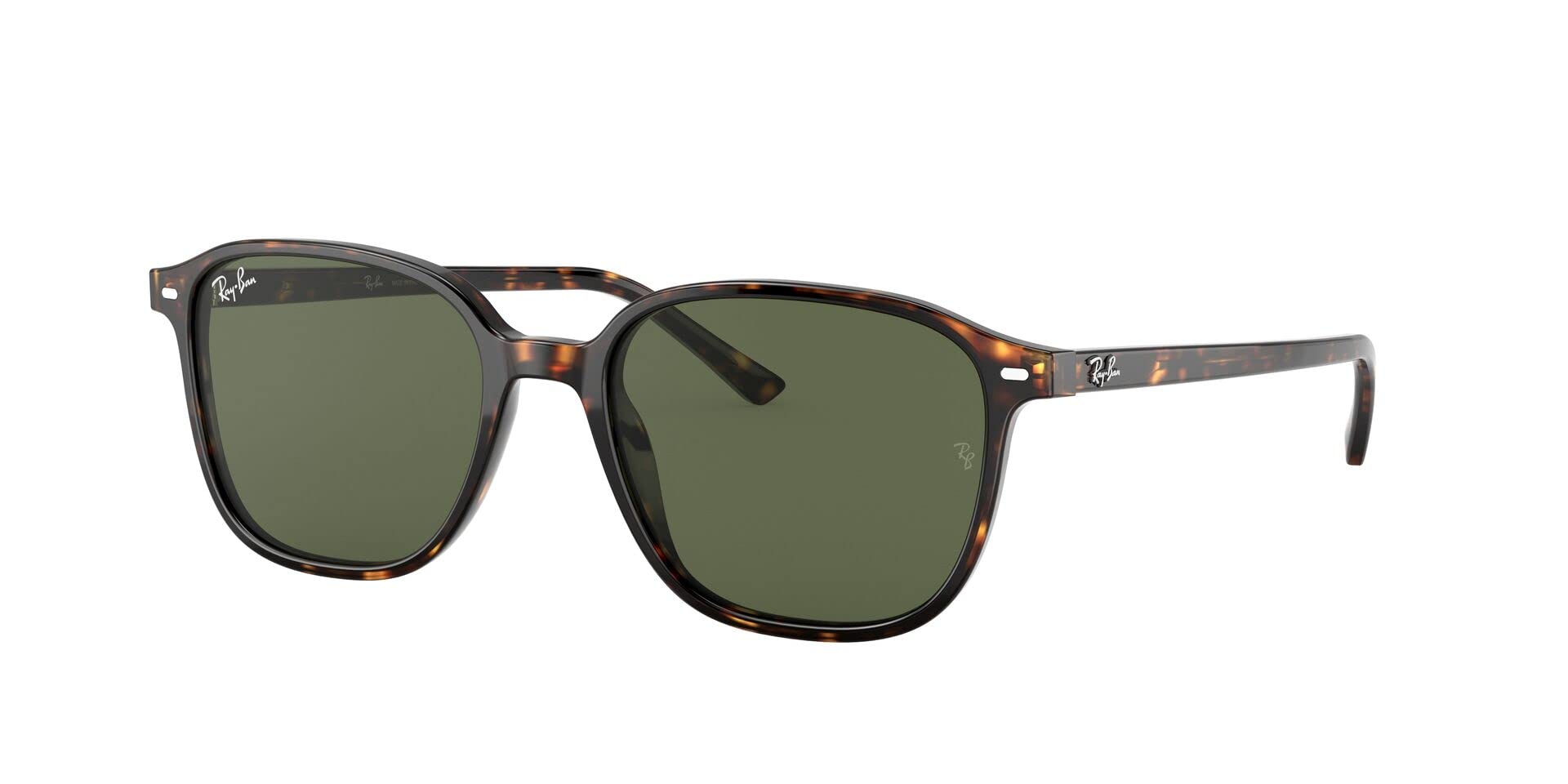 Ray-Ban RB2193 Leonard Square Sunglasses, Tortoise/G-15 Green, 53 mm