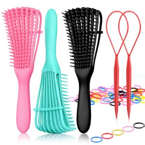 3 pack detangling brush,tsmaddts ez detangler hair brushes for natural hair,detangle brush for hair textured 3a to 4c kinky wavy/coily/wet/dry/thick/long/curly