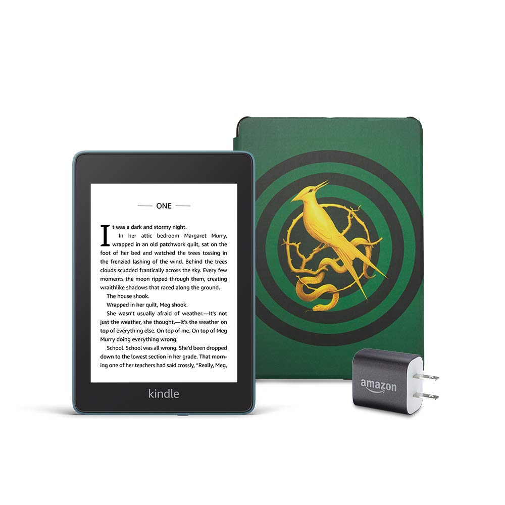 Kindle Paperwhite Bundle including Kindle Paperwhite - Wifi, Ad-Supported, Amazon exclusive The Ballad of Songbirds and Snakes Cover, and Power Adapter