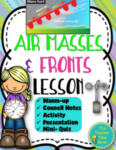 air masses and fronts printable lesson