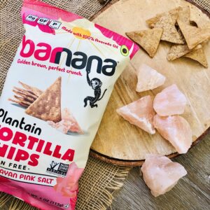 Barnana Grain-Free Plantain Tortilla Chips – Himalayan Pink Salt – 4 Ounce, 1 Pack – Gluten-Free, Corn-Free, Paleo – Golden Brown, Perfect Crunchy Snack - Made With 100% Avocado Oil