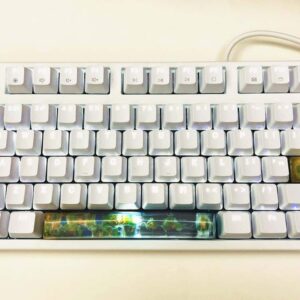 Handmade SA Profile 6.25u Spacebar Backlit Resin Keycap 2.25x Enter R1/ESC Translucent Keyset Hawaii Beach Switch for Cherry RGB MX Mechanical Gaming Keyboards (6.25u Spacebar(1 pcs))