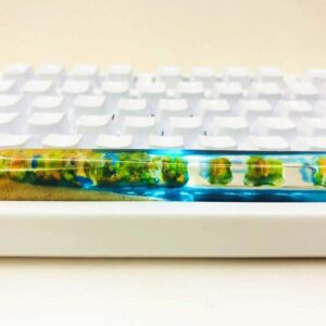 Handmade SA Profile 6.25u Spacebar Backlit Resin Keycap 2.25x Enter R1/ESC Translucent Keyset Hawaii Beach Switch for Cherry RGB MX Mechanical Gaming Keyboards (6.25u Spacebar(1 pcs))