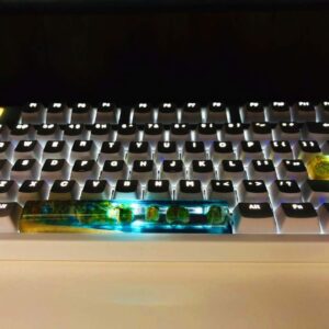 Handmade SA Profile 6.25u Spacebar Backlit Resin Keycap 2.25x Enter R1/ESC Translucent Keyset Hawaii Beach Switch for Cherry RGB MX Mechanical Gaming Keyboards (6.25u Spacebar(1 pcs))