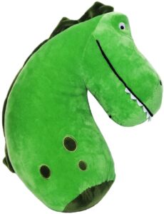 xdemoda seatbelt pillow for kids travel - dinosaur seat belt cover & cushion pillow. child car stuffed plush animal travel pillow. safety belt (dinosaur)