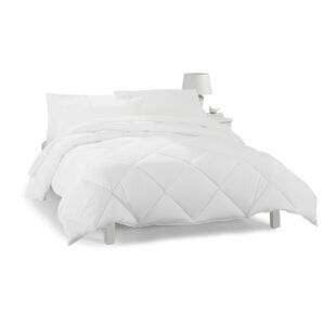 serta air dry extra warmth quilted microfiber fill down alternative comforter, twin, white