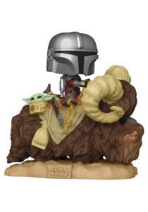 funko pop pop! deluxe: mandalorian - mandalorian on bantha with child, multicolor, standard