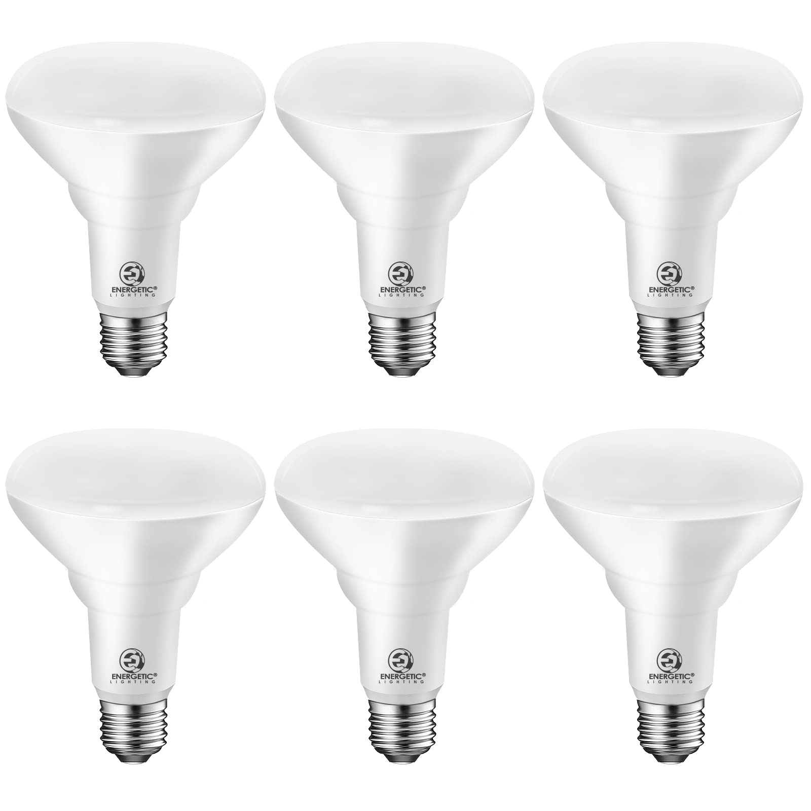 Energetic LED Flood Light Bulbs BR30, 65W Equivalent, Dimmable, Warm White 3000K, 750lm, Indoor Flood Lights for Recessed Cans, Energy Star & CRI 90, UL Listed, 6 Pack