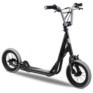 Mongoose Trace Youth Kick Scooter Folding and Non-Folding Design, Regular, Lighted, and Air Filled Wheels, Multiple Colors, Black (R6331AZA)