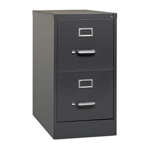 hirsh 26.5-in deep 2 drawer metal letter width vertical file cabinet charcoal