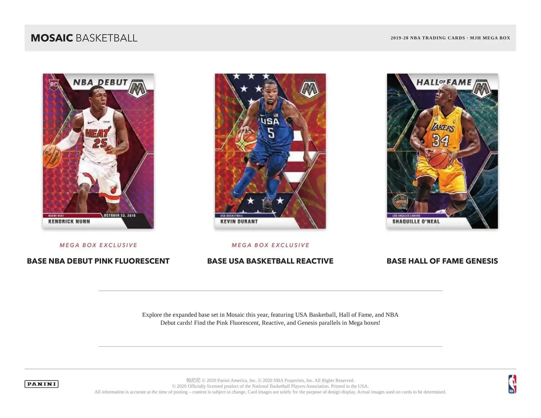 2019-20 Panini MOSAIC Basketball Card Factory Sealed HANGER Box - Exclusive REACTIVE ORANGE PRIZMs - 20 Cards per Box - Find Zion Williamson and Ja Morant Rookie Cards!