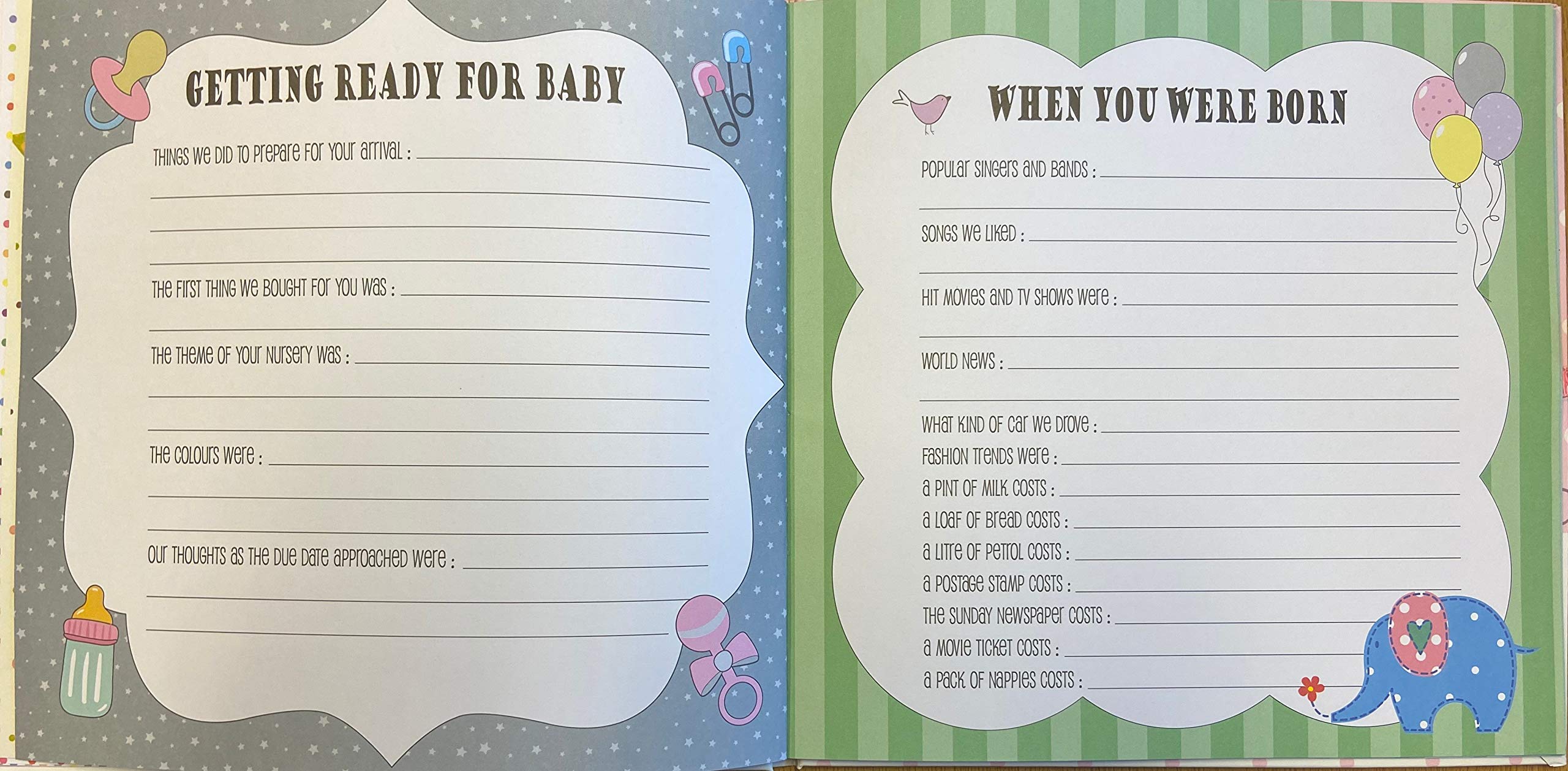 Baby's My First Year Record Log Book to Commemorate Birth Through Their First Year on Earth - Blue