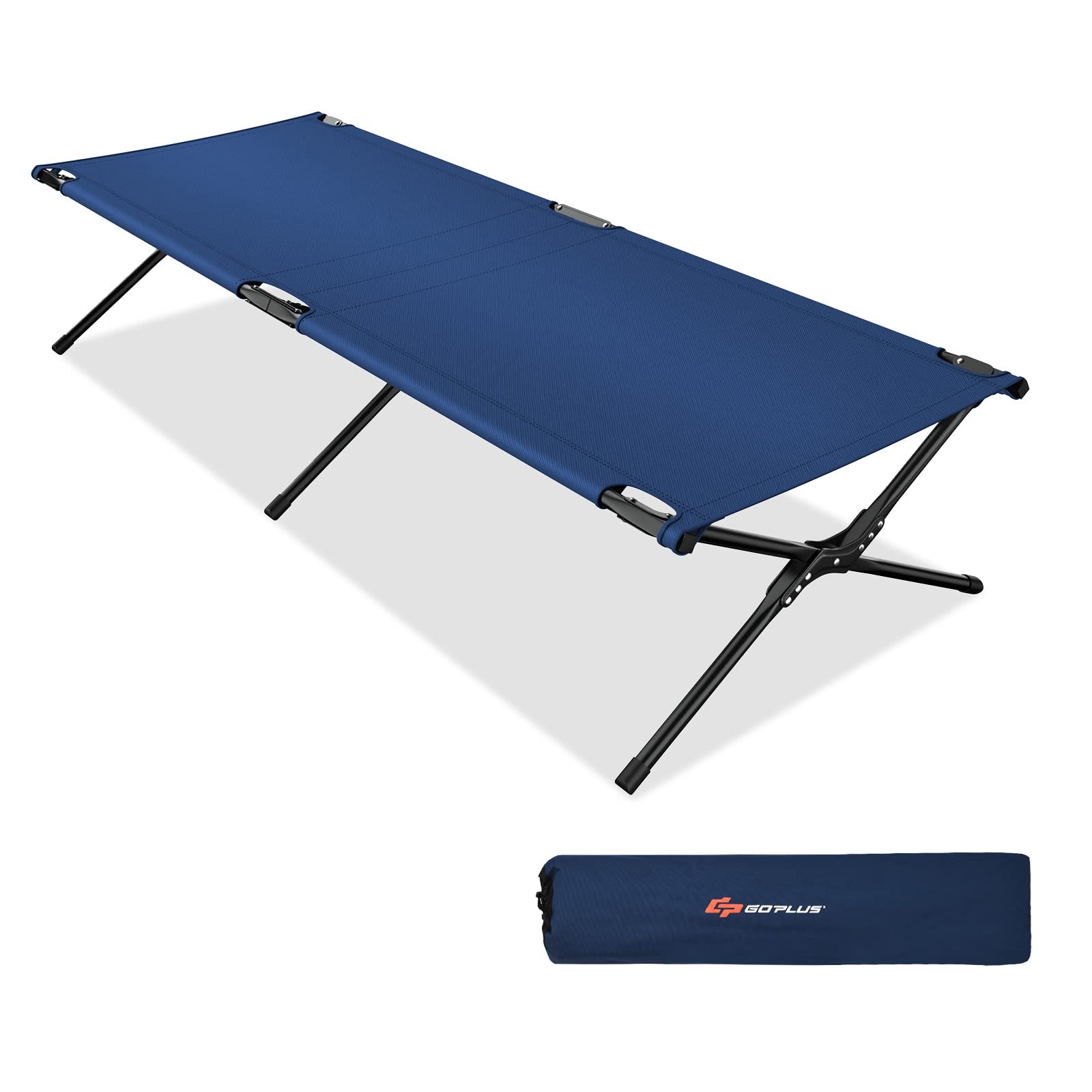 Goplus Camping Cot, Folding Lightweight Cots for Sleeping with Carrying Bag, 300LBS Weight Capacity, Heavy Duty Outdoor Sleeping Cot, Portable Cot Bed for Adult Traveling Hiking Office Nap