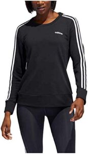 adidas ladies' 3-stripe crewneck (black, medium)