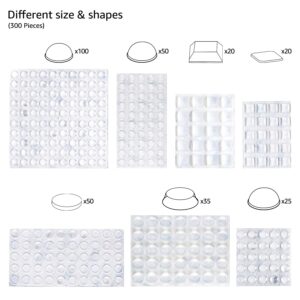 Amazon Basics 300-Piece Clear Self Adhesive Rubber Bumpers Pads, 6.9 x 4.5 x 0.6 Inch