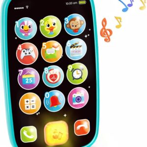 HOLA Baby Phone Toys for 1 Year Old Boy Girl, My First Learning Play Phone for Kid, Musical Light up Phone Toys 12 18 24 Month, Toys for 1,2 Year Old Boys Girls,Blue