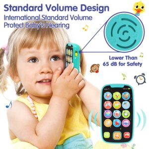 HOLA Baby Phone Toys for 1 Year Old Boy Girl, My First Learning Play Phone for Kid, Musical Light up Phone Toys 12 18 24 Month, Toys for 1,2 Year Old Boys Girls,Blue