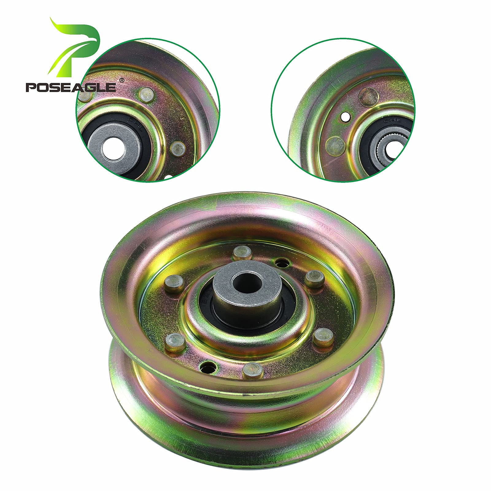 POSEAGLE 532177968 Idler Pulley Replaces 193197 Idler Pulley Craftsman 177968 Pulley, Husqvarna 532193197 Pulley, Ariens 21546308 for Husqvarna Z254, YTH20K46, YTH2348, YTH24V48, YTH21K46 Lawn Mowers