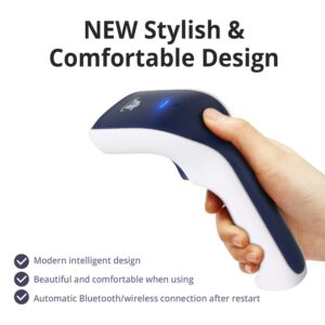 ScanAvenger Wireless Portable 1D Bluetooth Barcode Scanner: Hand Scanner 3-in-1, Cordless, Rechargeable Scan Gun for Inventory - USB Barcode Reader (1D Only with No Next Gen Stand)