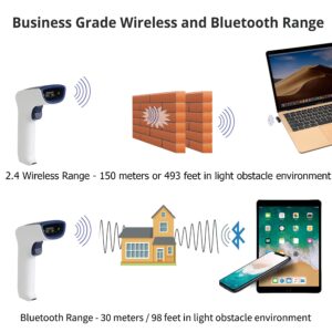 ScanAvenger Wireless Portable 1D Bluetooth Barcode Scanner: Hand Scanner 3-in-1, Cordless, Rechargeable Scan Gun for Inventory - USB Barcode Reader (1D Only with No Next Gen Stand)