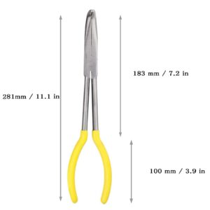 BQKKWIN Long nose pliers set 11-inch pliers 5-piece set straight 25 degrees 45 degrees 90 degrees and round pliers