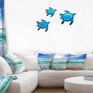 ShabbyDecor Coastal Ocean Sea Metal Turtle Hanging Wall Art Decor for Garden Patio Pool Outdoor or Indoor Set of 3