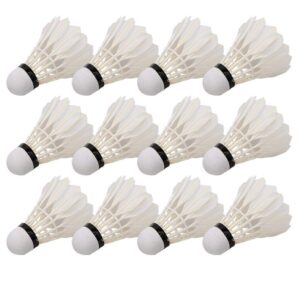 tbest 12pcs badminton balls, duck feather badminton shuttlecocks outdoor indoor sports practice training balls shuttlecocks duck feather shuttlecocks for badminton badminton ball