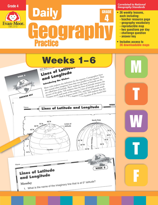 Daily Geography Practice, Grade 4, Weeks 1–6